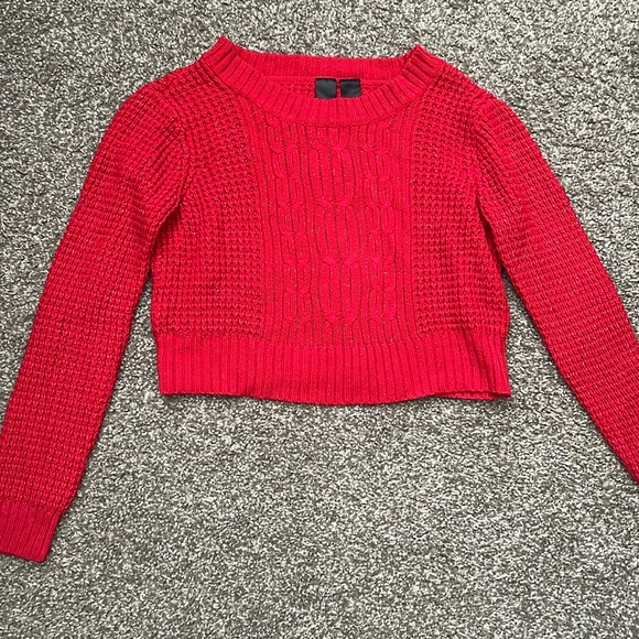 Sweaters | Vintage Off The Shoulder Red Knitted Sweater | Poshmark